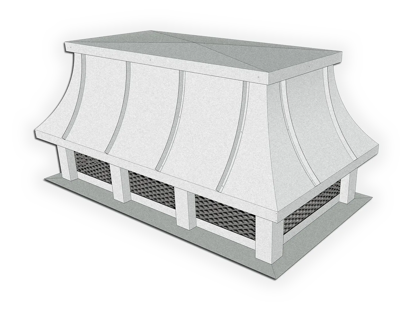 Concave Roof Chimney Cap - Durable Steel Design